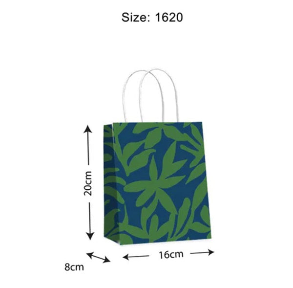 Blueberry/Kiwi Tropical Print Twisted Handle Bags - The Panton Store