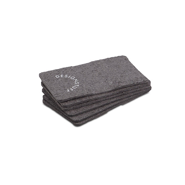 DESIGNSTUFF Compressed Cellulose Sponge (Set of 6) Black - The Panton Store