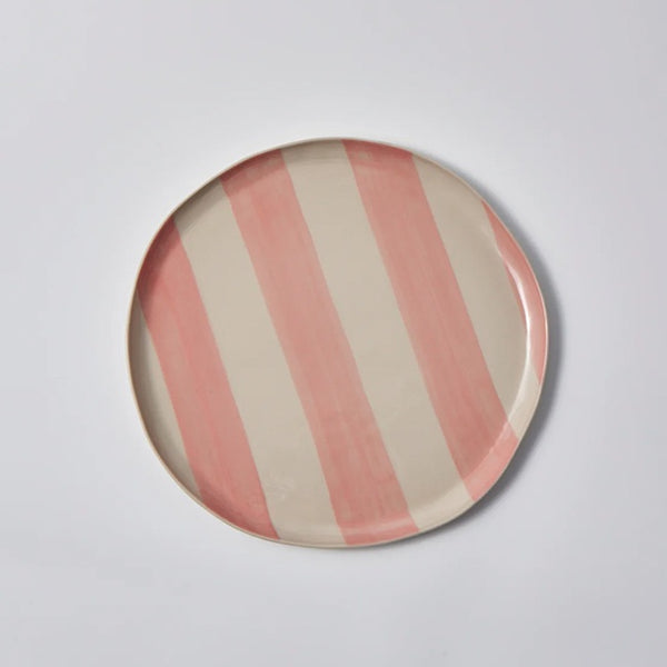 Jones & Co Cabana Stripe Platter - Pink - The Panton Store